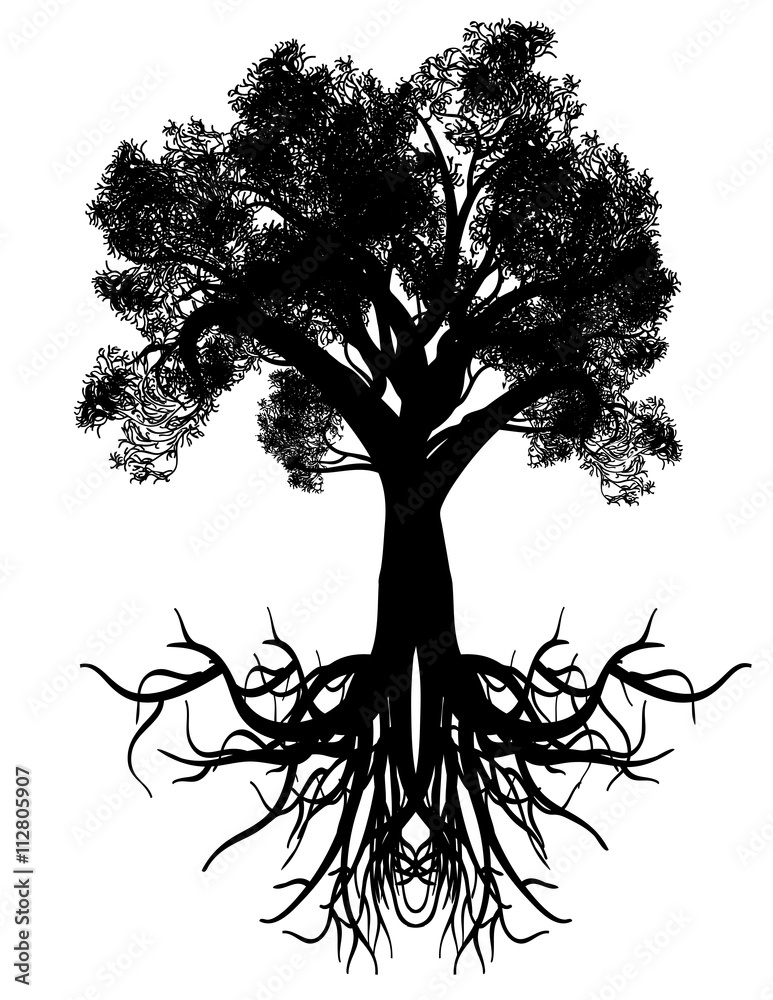 Stylized Tree Silhouette Stock Vector | Adobe Stock