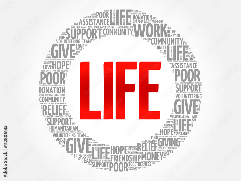 LIFE word cloud collage, concept background Stock Vector | Adobe Stock