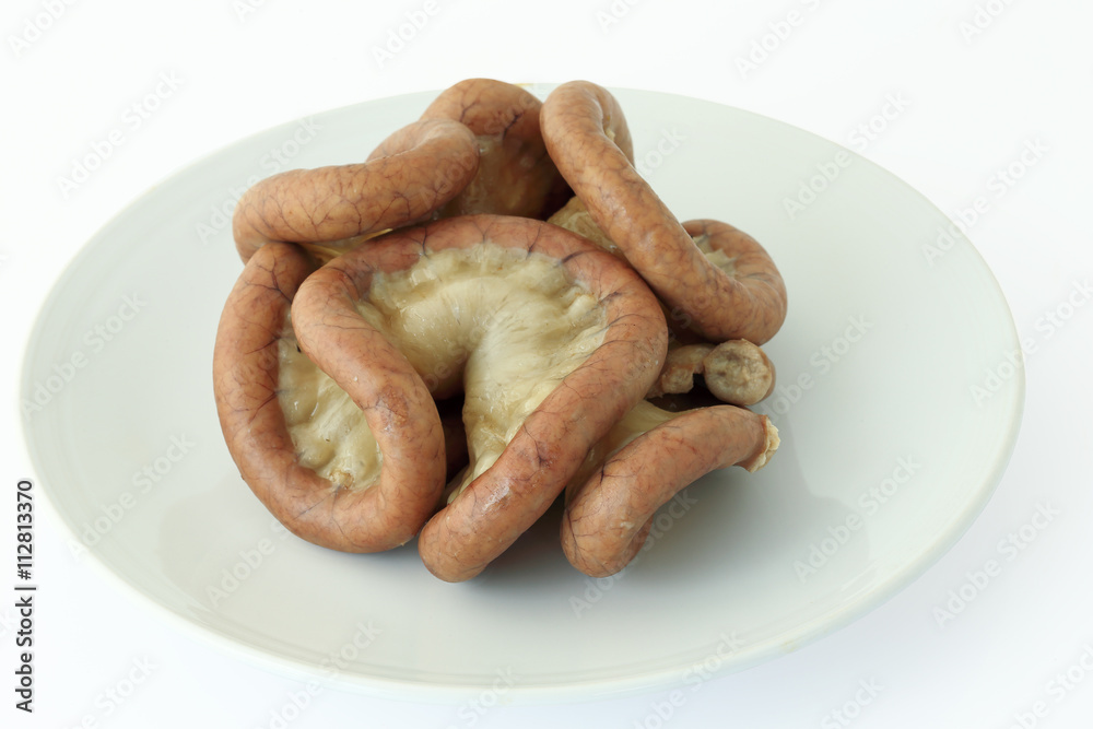 Chitterlings internal organs of pig isolated with clipping path Stock ...