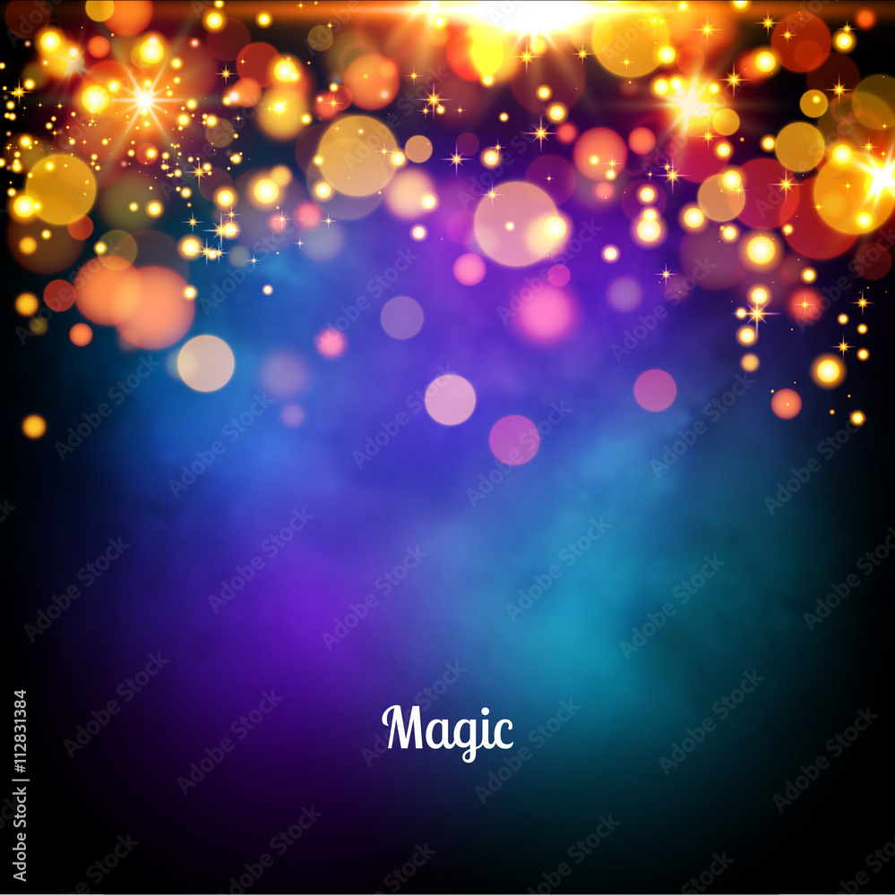 Magic background design. Vector magic lights background Stock ...