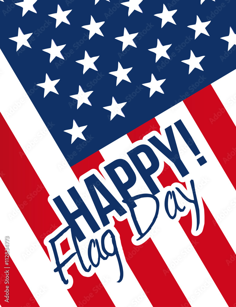 happy flag day sign and flag illustration Stock Photo | Adobe Stock