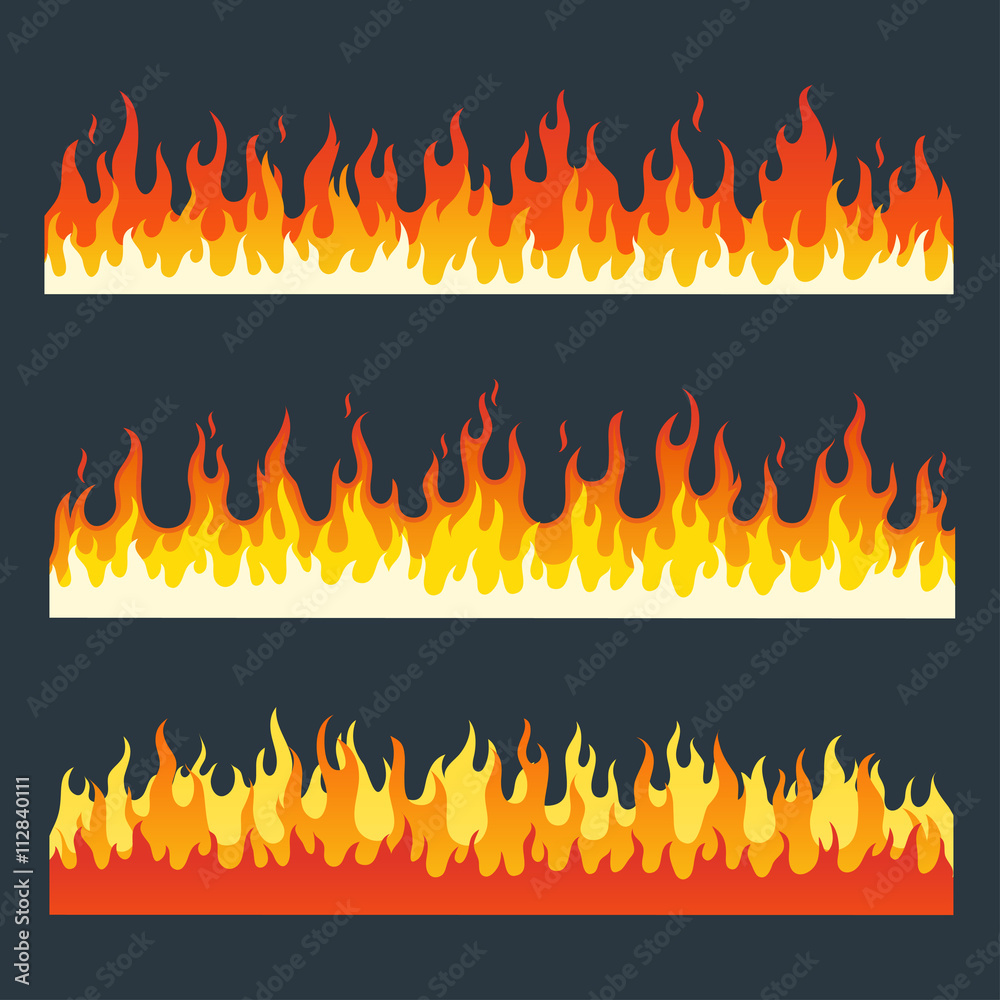 Fire flames vector set Stock Vector | Adobe Stock