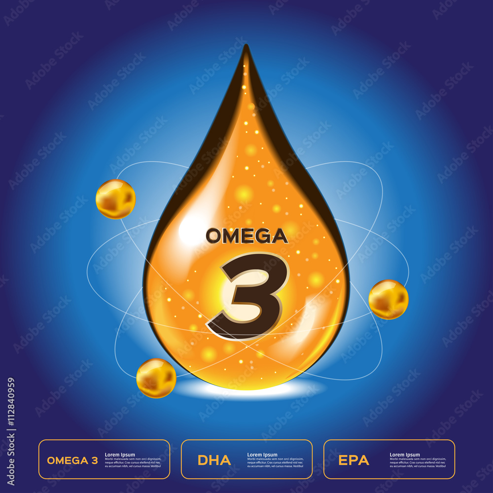 omega 3 drop . omega 3 logo icon and vector . Stock Vector | Adobe Stock