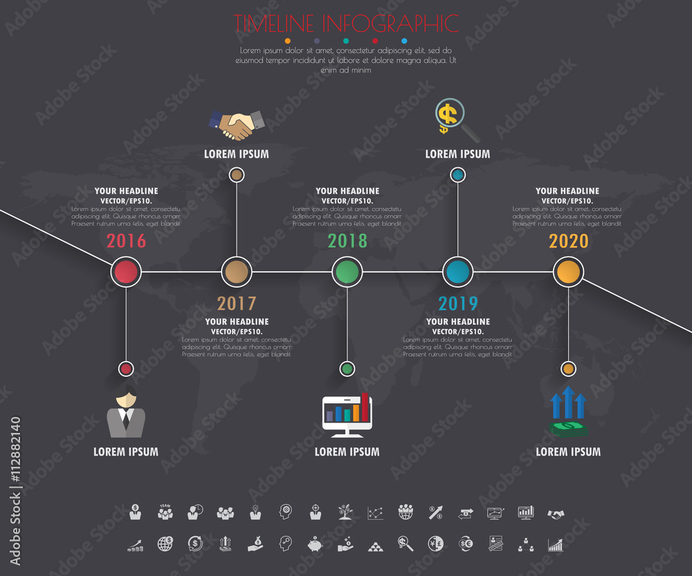 Vector timeline. Timeline Infographic. Company timeline. Timelin Stock ...