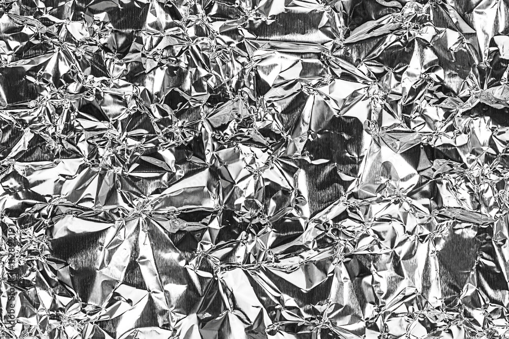 Shiny silver foil texture for background and shadow. Crease Stock Photo ...