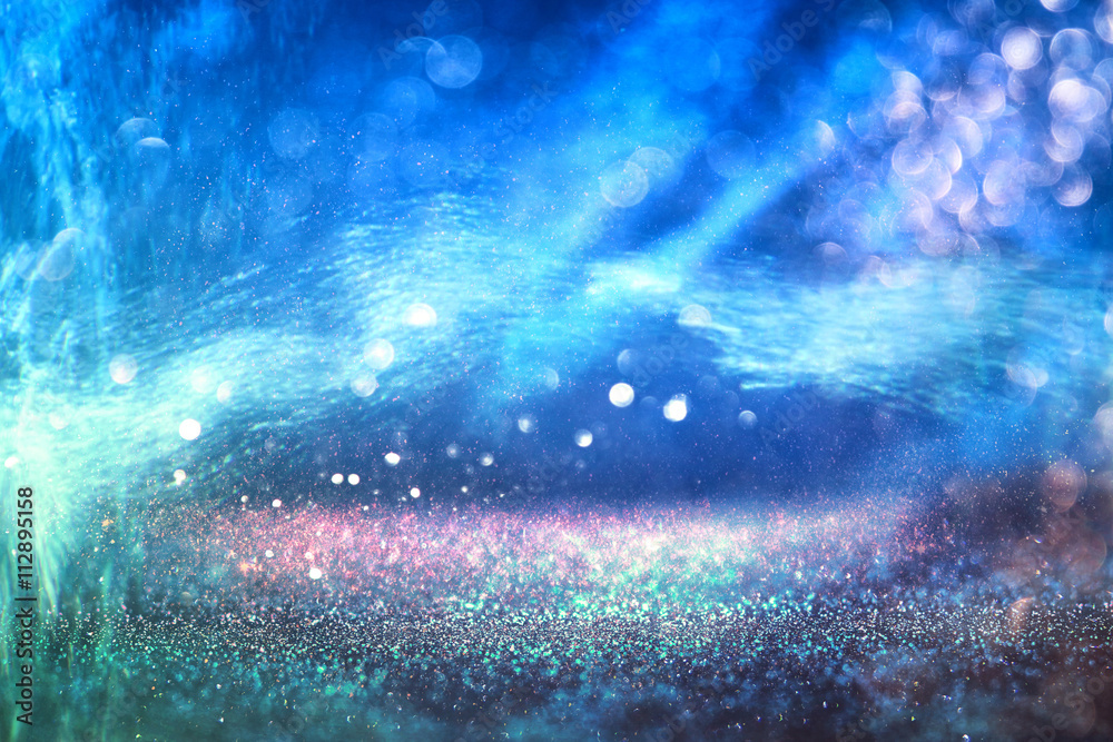 abstract under the sea background with glitter overlay and textures ...