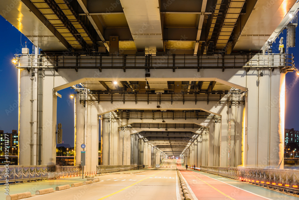 Lower decker of double-decker bridge in Seoul, South Korea Stock Photo ...