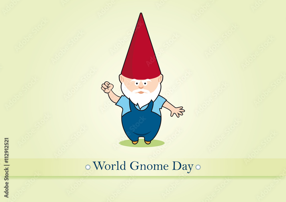 World Gnome Day vector. Vector illustration of a garden gnome. Angry ...