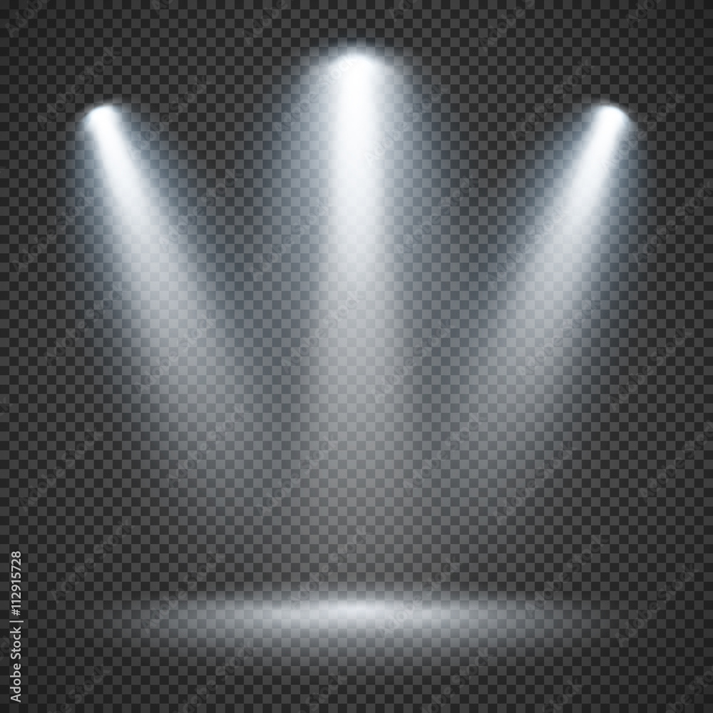 Scene illumination effects on checkered transparent background with ...
