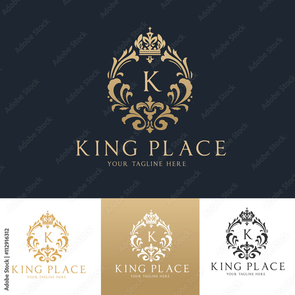 King Place Logo. Royal Brand Logo,Crown logo,Lion Logo,Crest logo ...