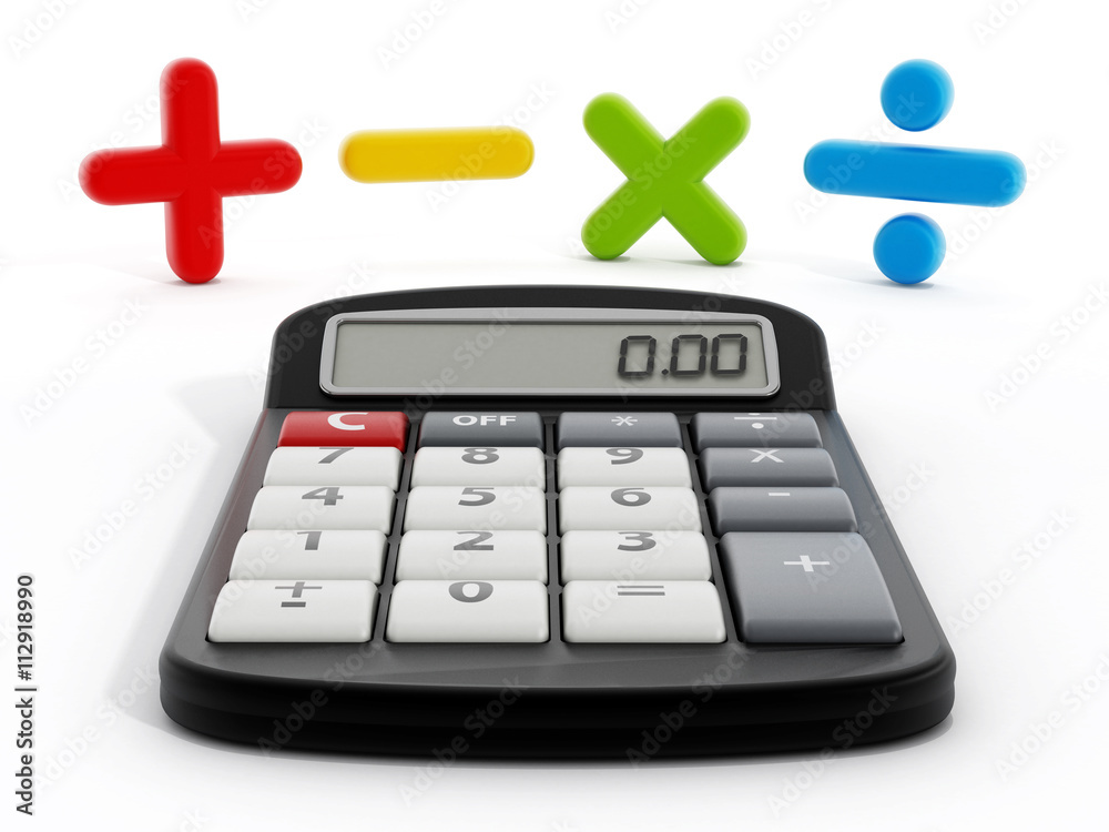 Calculator and mathematical symbols. Stock Illustration | Adobe Stock