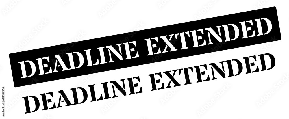 Deadline Extended black rubber stamp on white Stock Vector | Adobe Stock