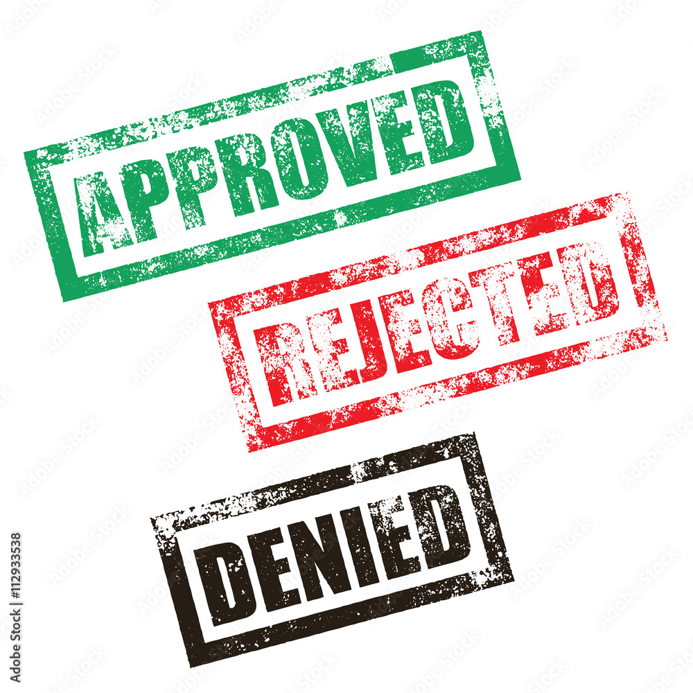 Approved, Rejected, Denied stamp. Vintage rubber ink print vector de ...