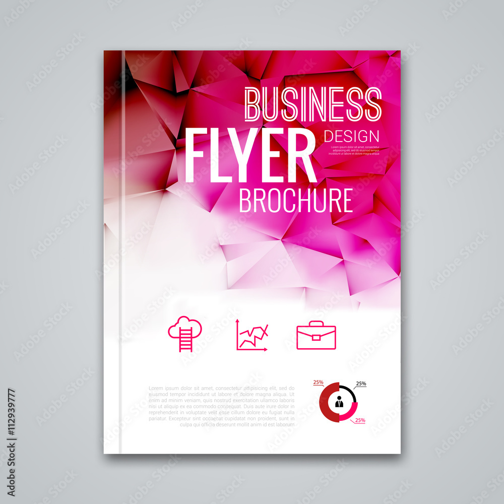 Cover report colorful triangle geometric prospectus design background ...