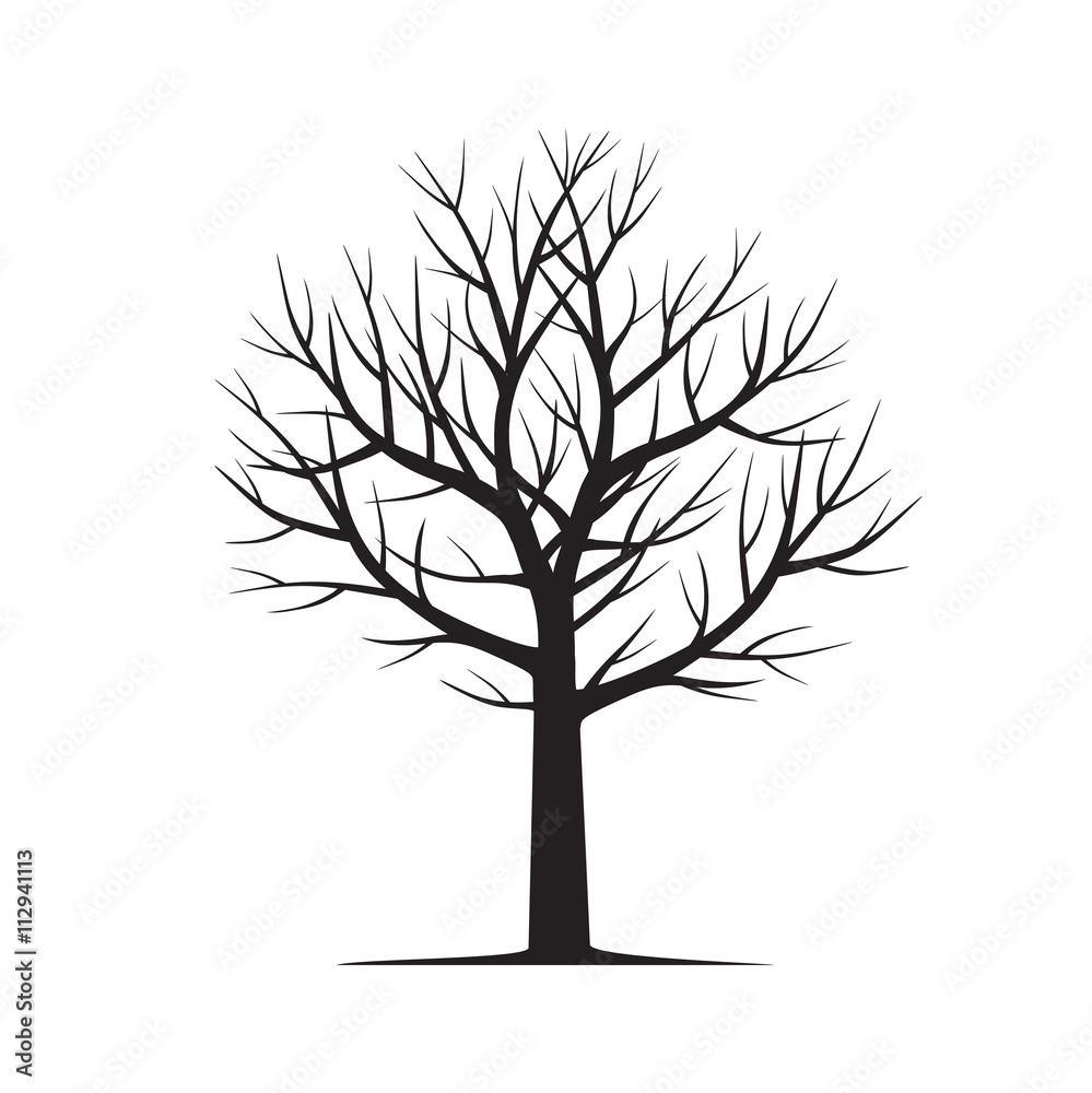 Shape of black Tree. Vector Illustration. Stock Vector | Adobe Stock