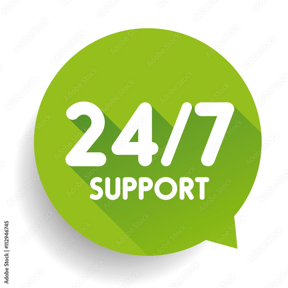 Blue 24/7 Support button Stock Vector | Adobe Stock