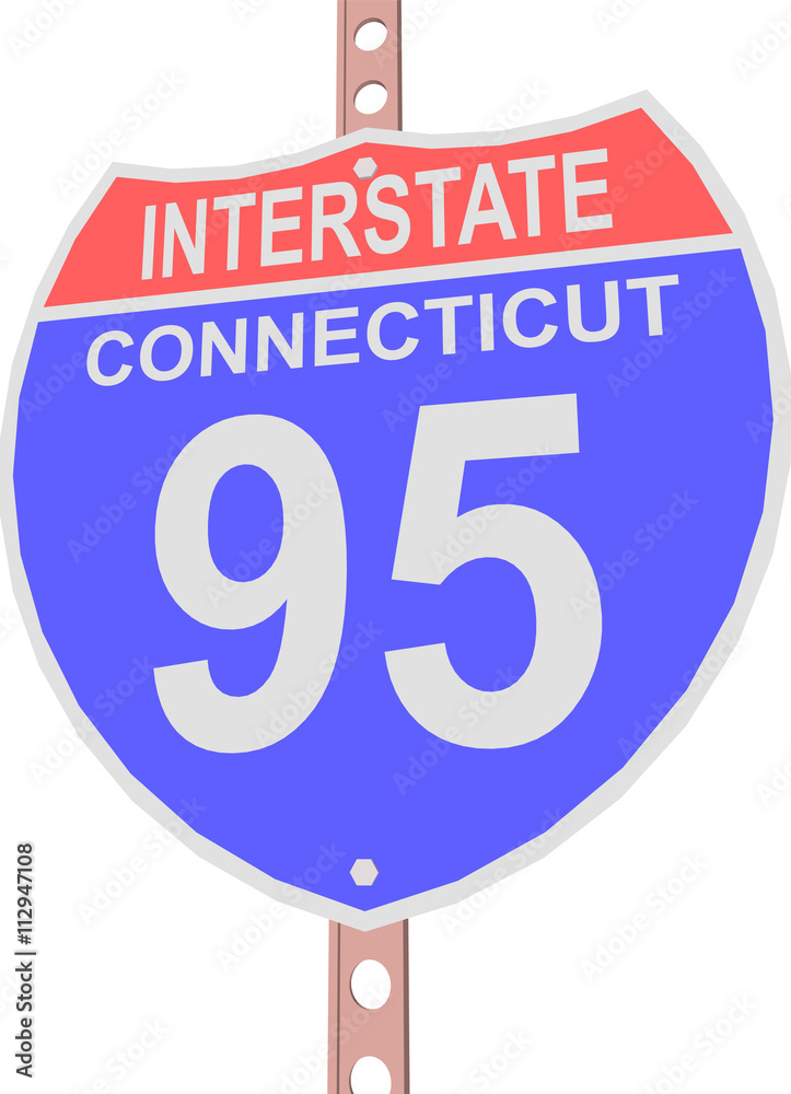 Interstate highway 95 road sign in Connecticut Stock Vector | Adobe Stock