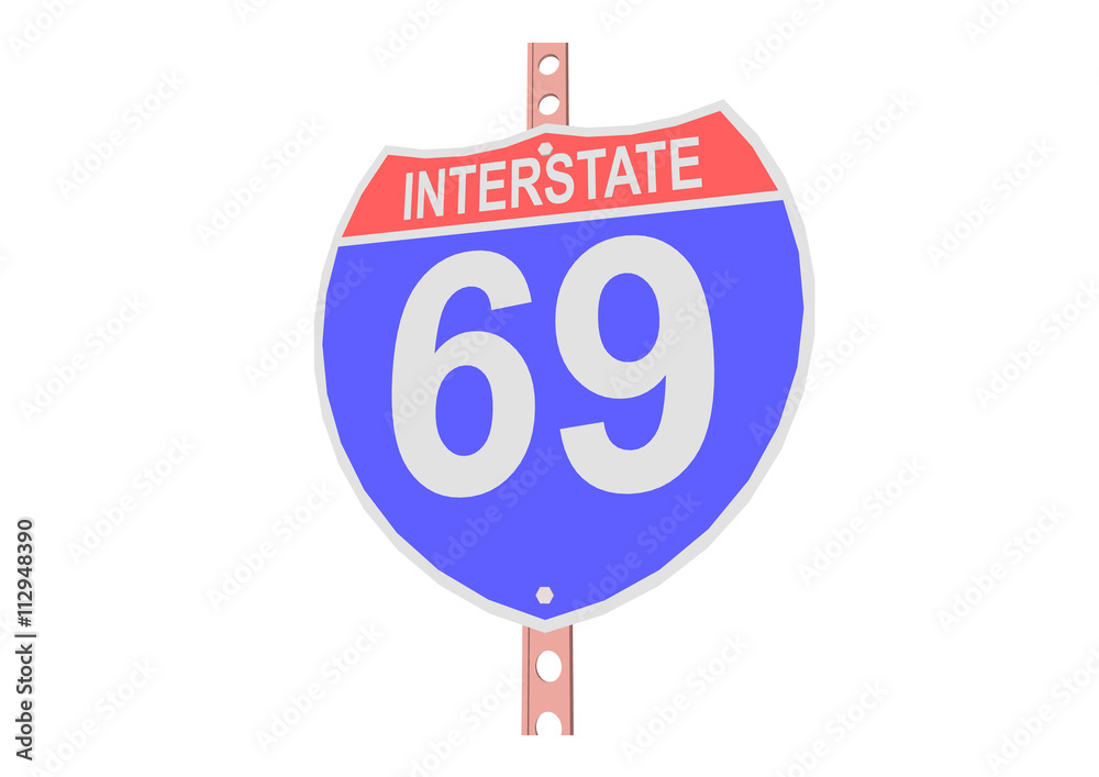 Interstate highway 69 road sign in Stock Vector | Adobe Stock