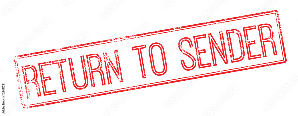 Return to sender red rubber stamp on white Stock Vector | Adobe Stock