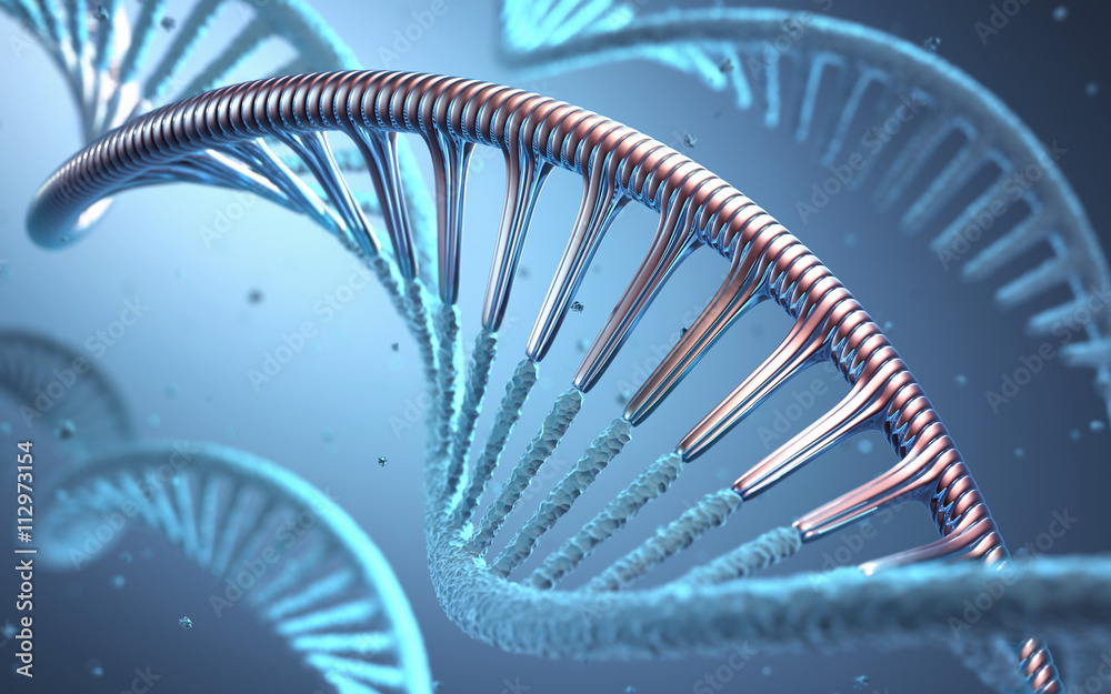 DNA Genetic Engineering. 3D illustration, concept of genetic ...