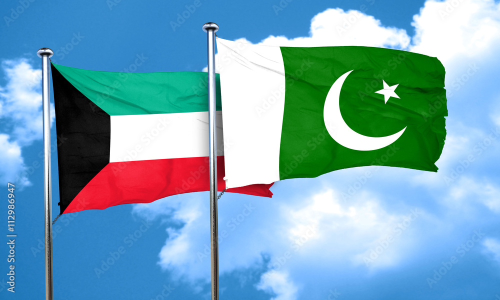 Kuwait flag with Pakistan flag, 3D rendering Stock Illustration | Adobe ...