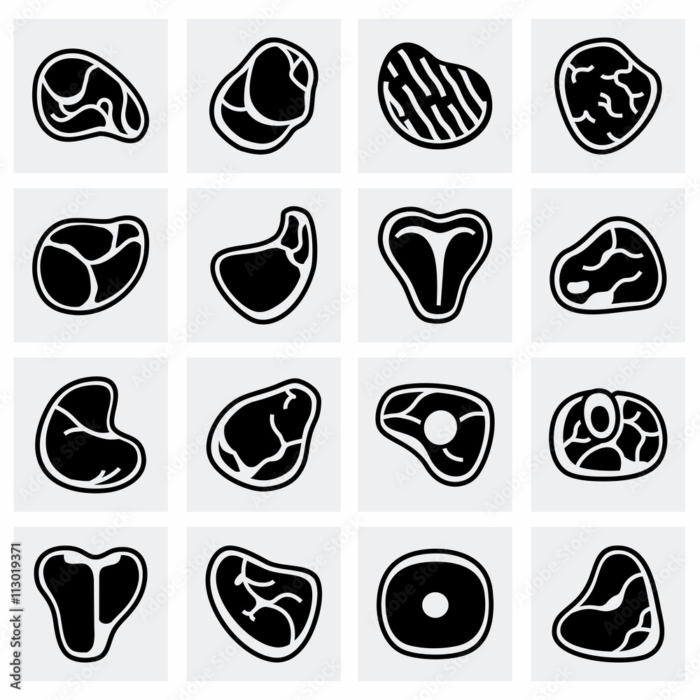 Vector Meat icon set Stock Vector | Adobe Stock