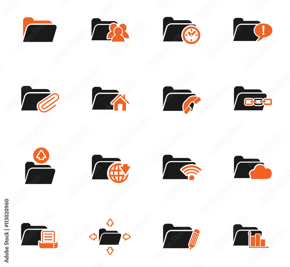 folder icon set Stock Vector | Adobe Stock