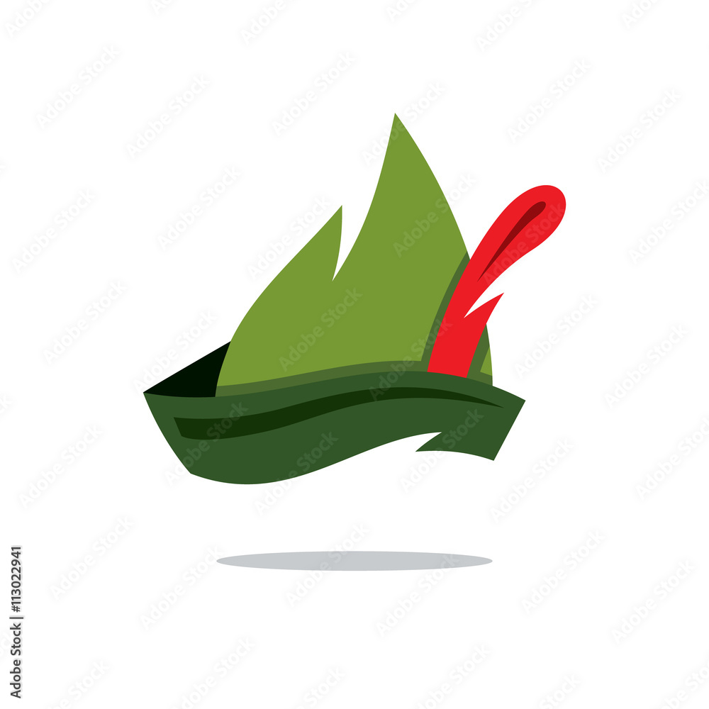 Vector Robin Hood Hat Cartoon Illustration. Stock Vector | Adobe Stock