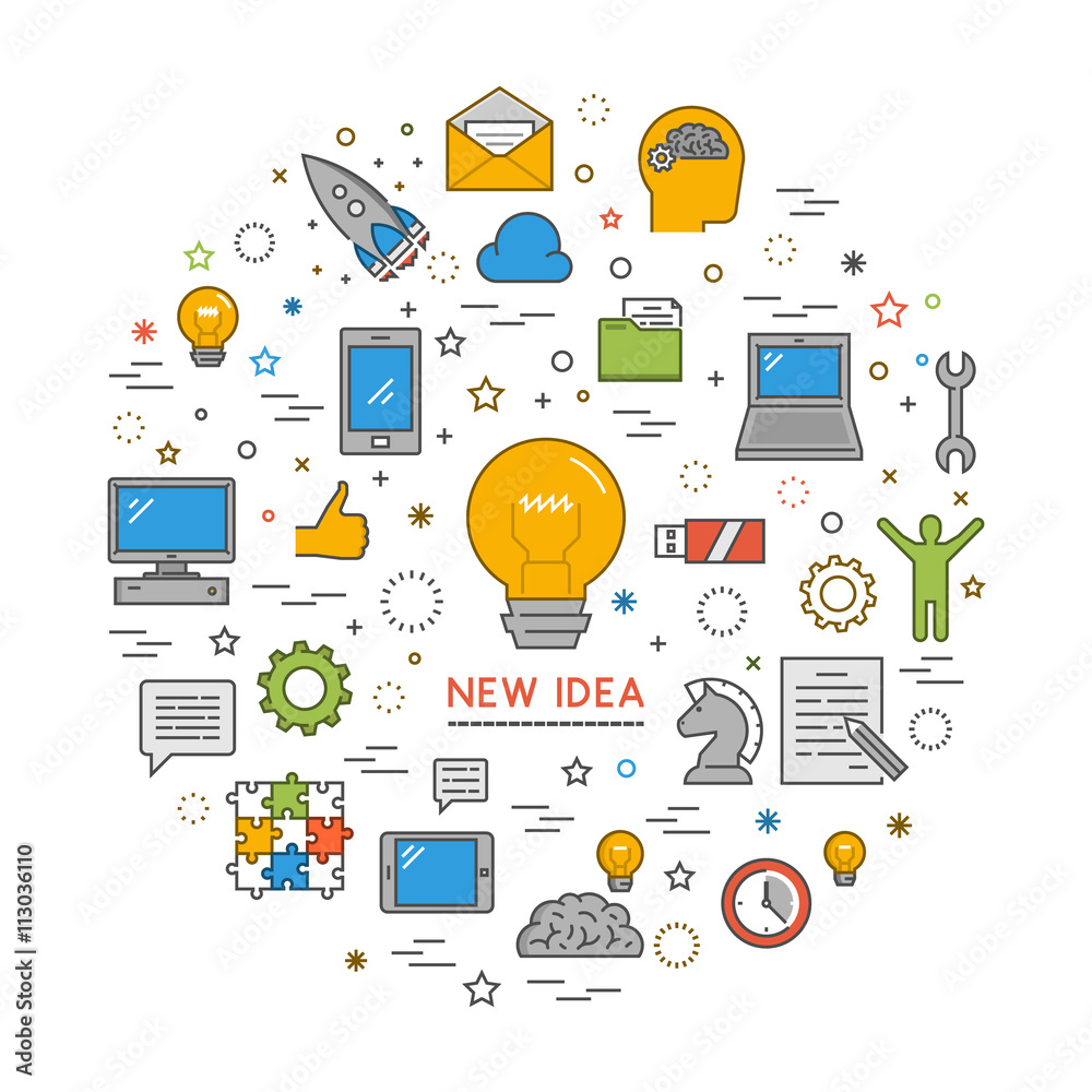 Modern outline banner for new idea Stock Vector | Adobe Stock