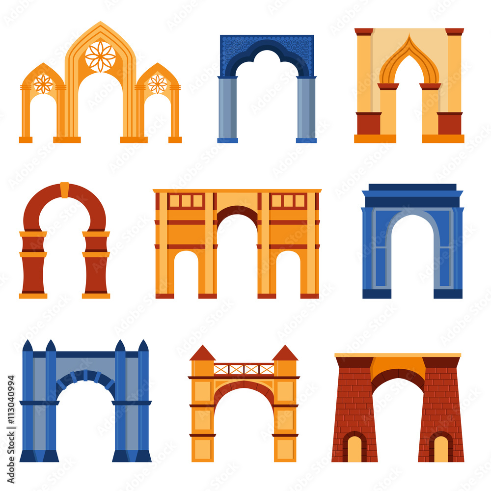 Arch vector set. Stock Vector | Adobe Stock