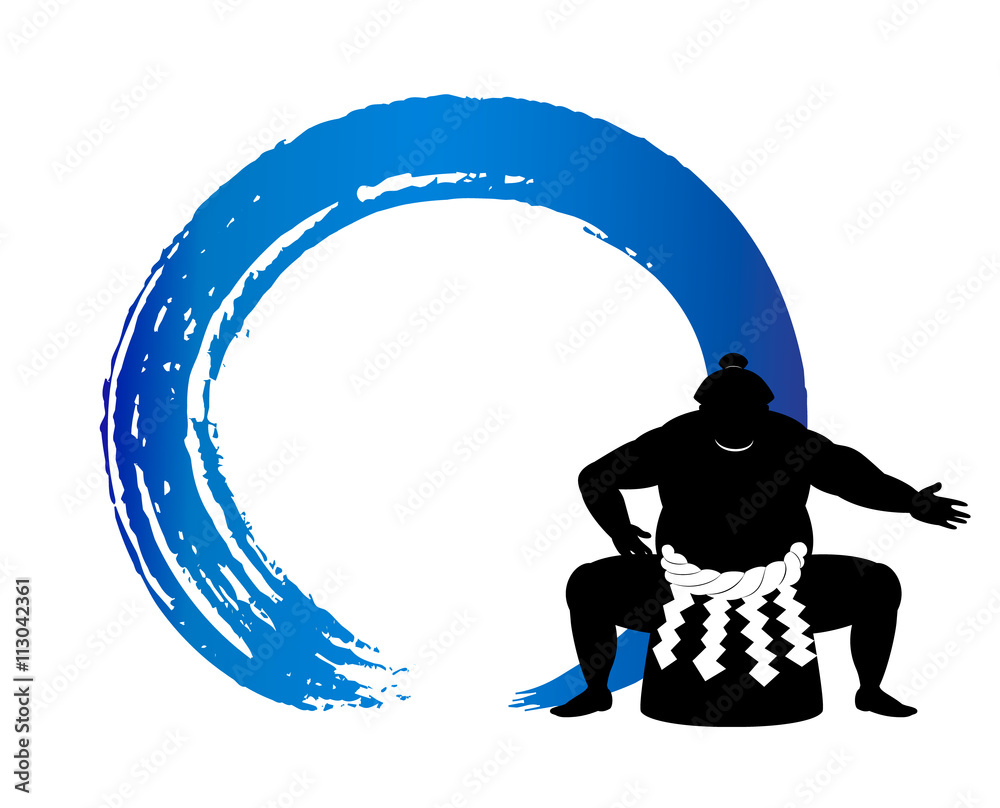 japanese Sumo wrestler beautiful silhouette .vector art Stock Vector ...