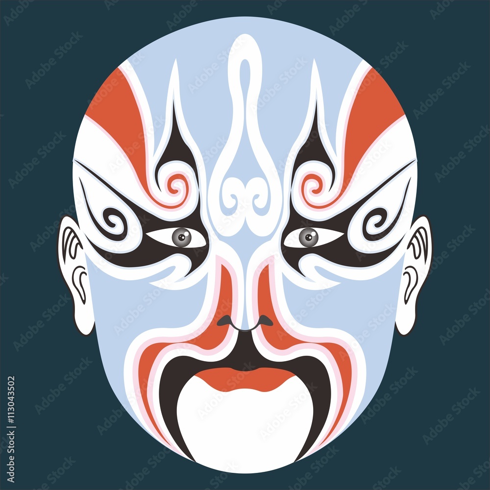 Mask,Facial Makeup,Chinese Opera Characters Maobi Stock ベクター | Adobe Stock