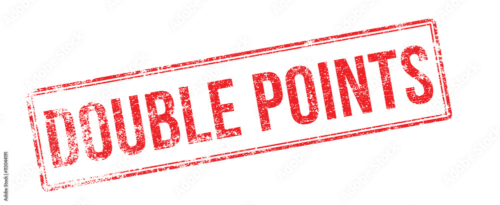 Double points red rubber stamp on white Stock Vector | Adobe Stock