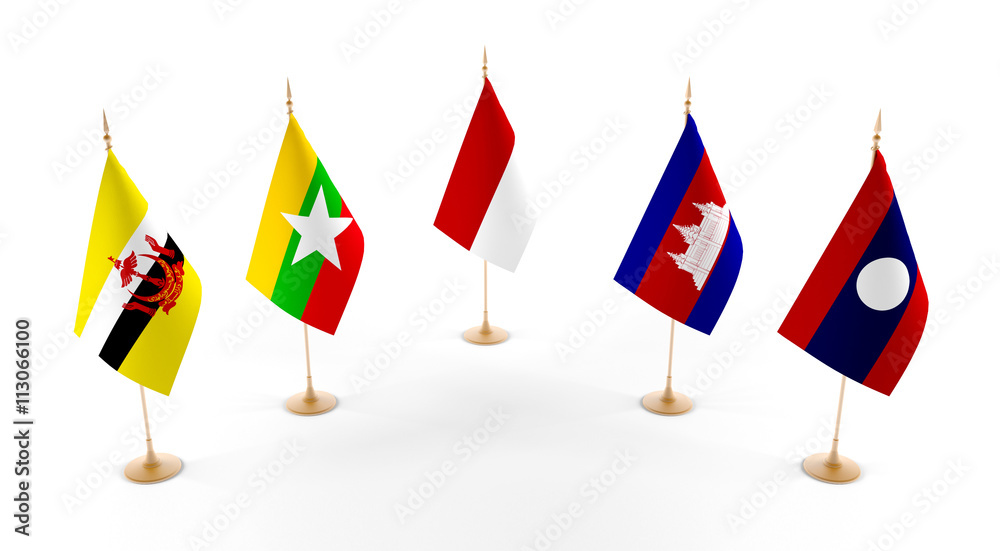 ASEAN Economic Community.Flags for the AEC Stock Photo | Adobe Stock