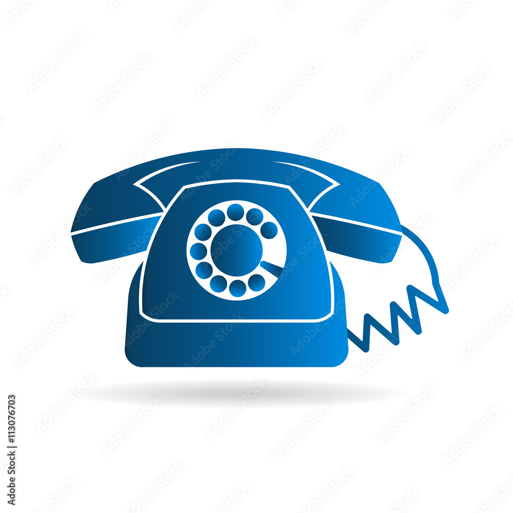 Retro rotary old telephone logo. Vector graphic design Stock Vector ...