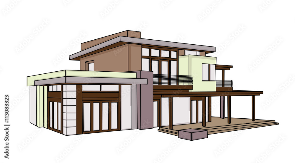 new modern house vector design on a white background Stock-Vektorgrafik ...
