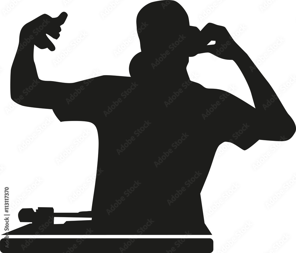 DJ silhouette Stock Vector | Adobe Stock