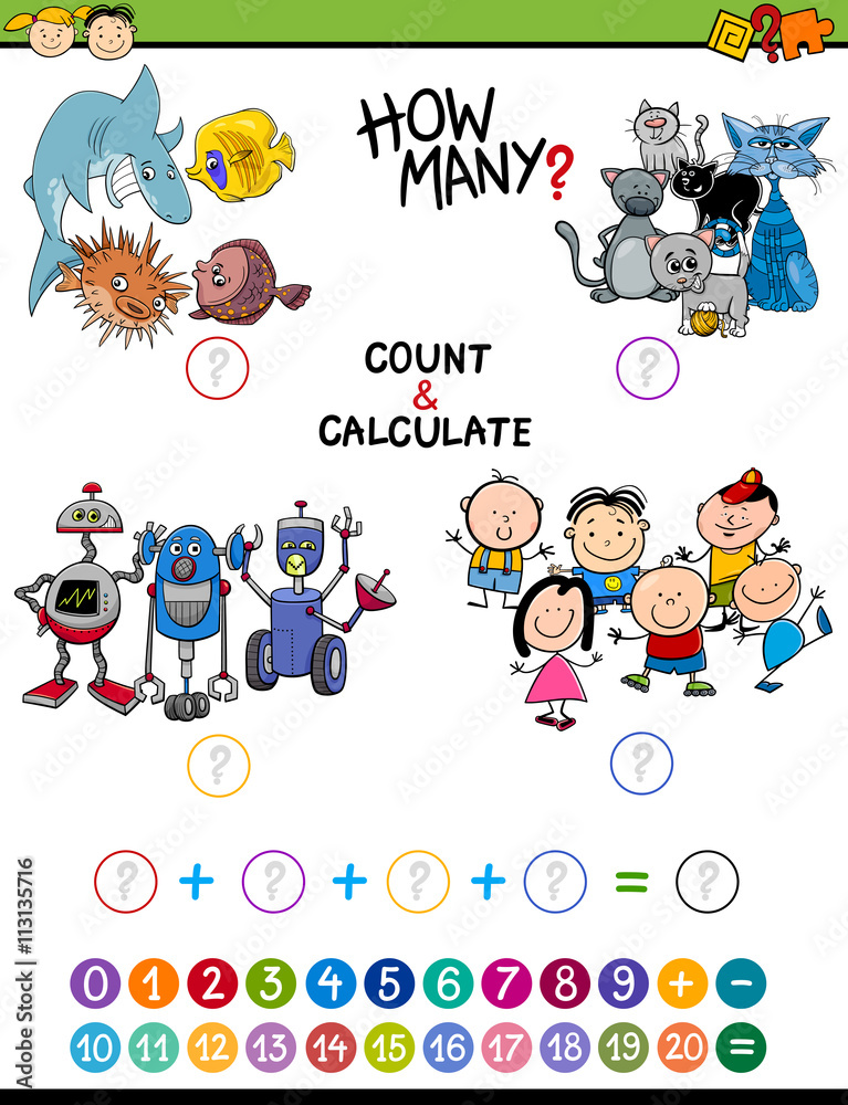 math activity for children Stock Vector | Adobe Stock
