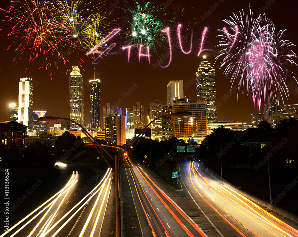 4th of July fireworks in Atlanta Stock 写真 | Adobe Stock