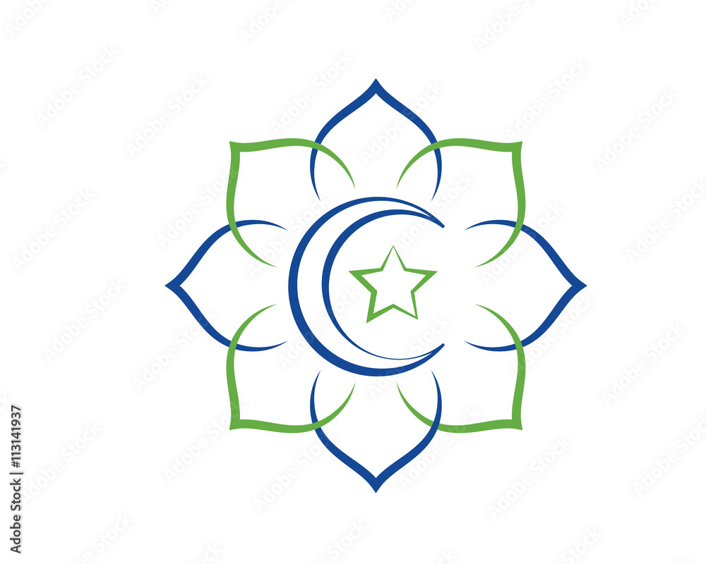 Modern Mosque Logo Symbol - Islamic Pattern Dome Stock Vector | Adobe Stock