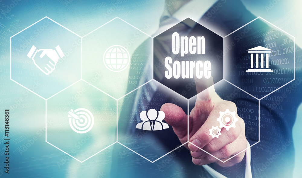 Businessman selecting an Open Source button Concept Stock Photo | Adobe ... Businessman selecting an Open Source button Concept Stock Photo | Adobe ...