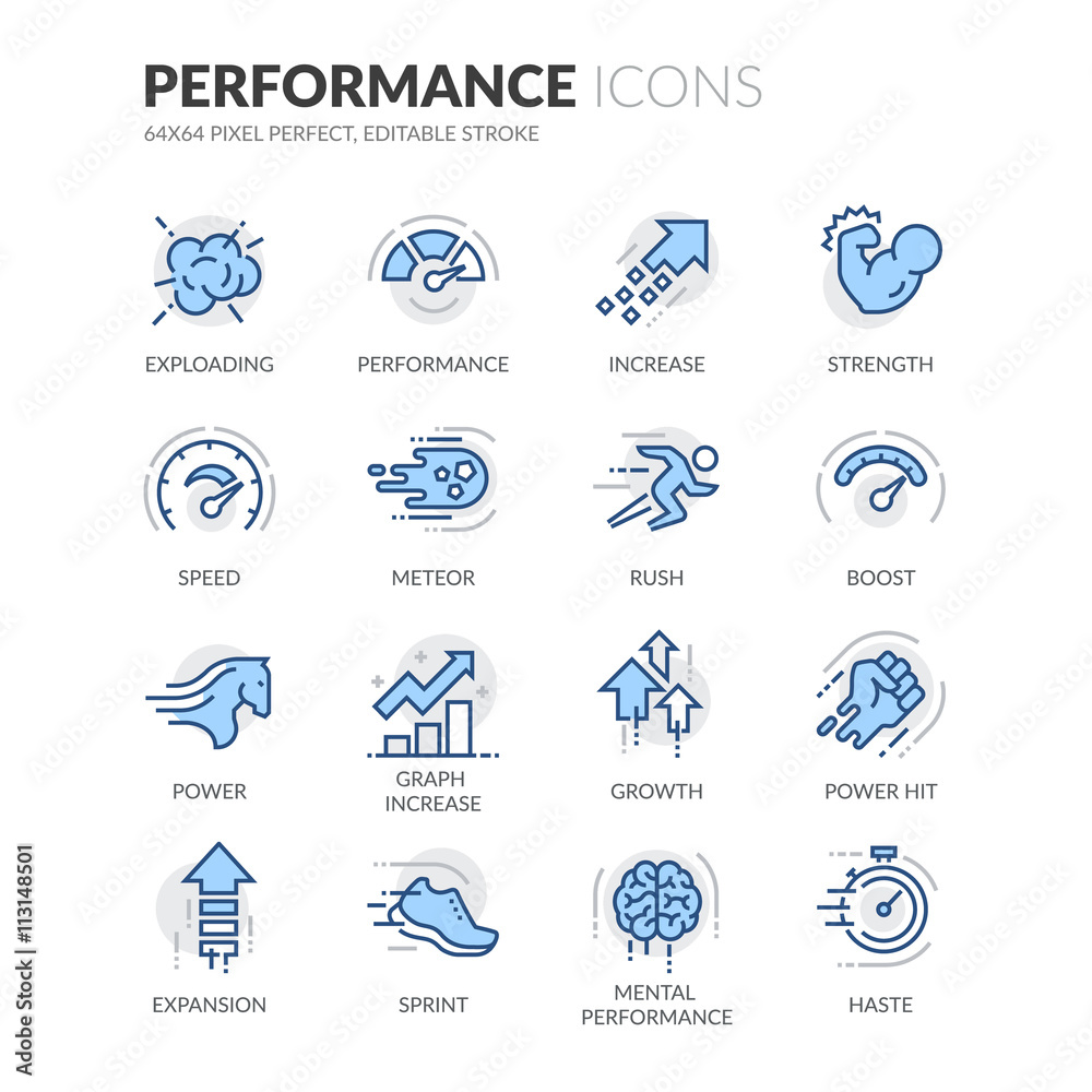 Line Performance Icons Stock Vector | Adobe Stock