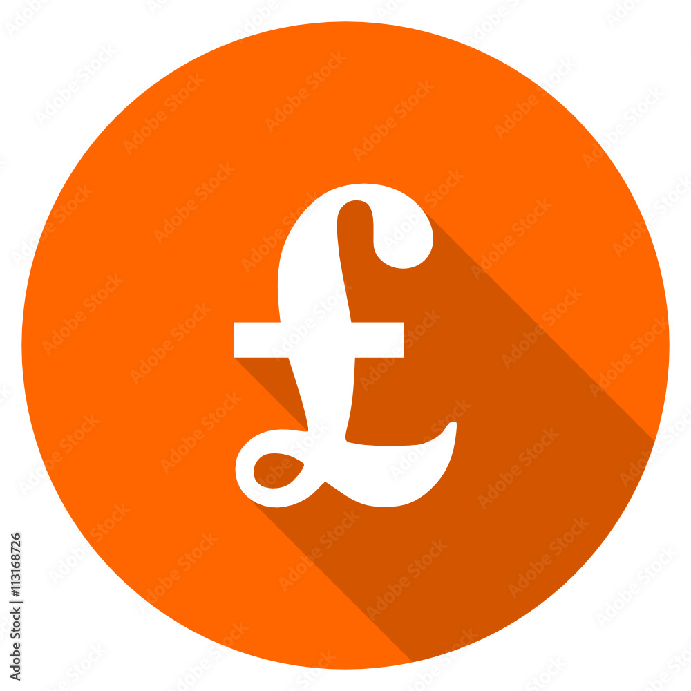 Orange flat design vector pound icon Stock Vector | Adobe Stock