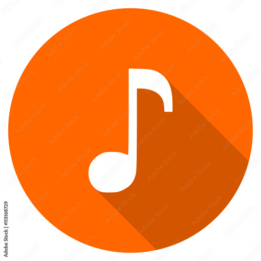 Orange flat design vector sound icon Stock Vector | Adobe Stock