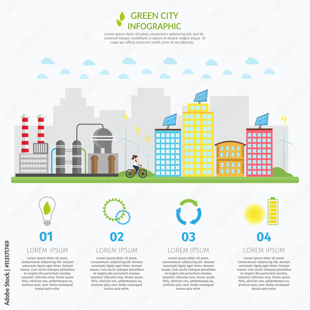Ecology infographic vector elements illustration and environmental ...