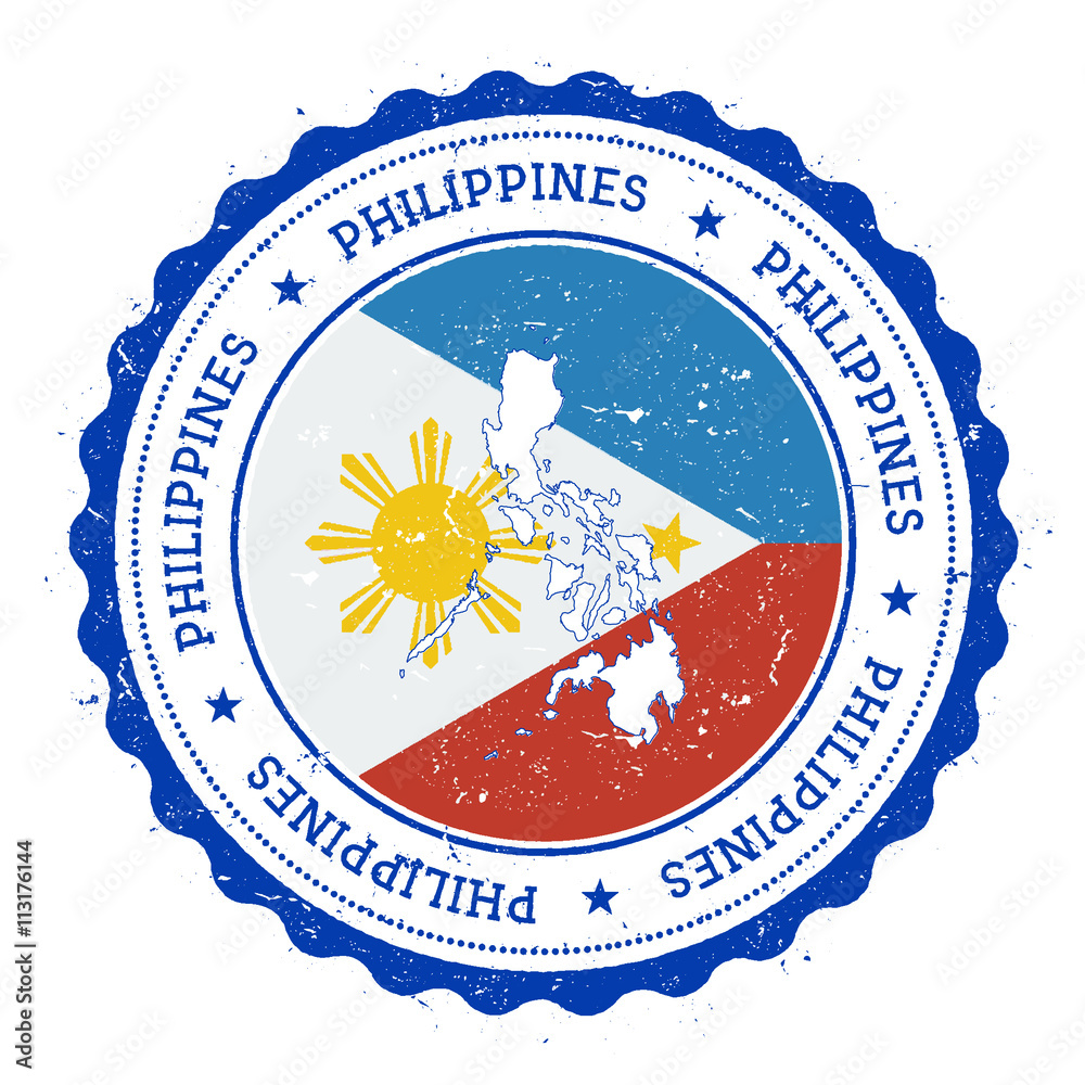 Philippines Map And Flag In Vintage Rubber Stamp Of State Colours philippines-map-and-flag-in-vintage-rubber-stamp-of-state-colours