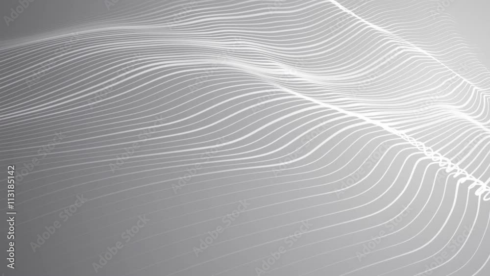 Vidéo Stock Loopable gray motion background with wavy strings moving ...