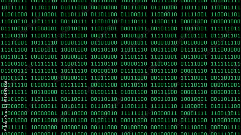 Green 8-Bit Scrolling Binaries Screensaver (60fps). Full screen saver ...