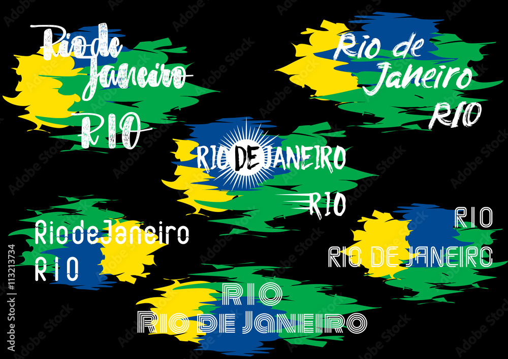 Typography elements design for brazilian label, badge, poster, banner ...
