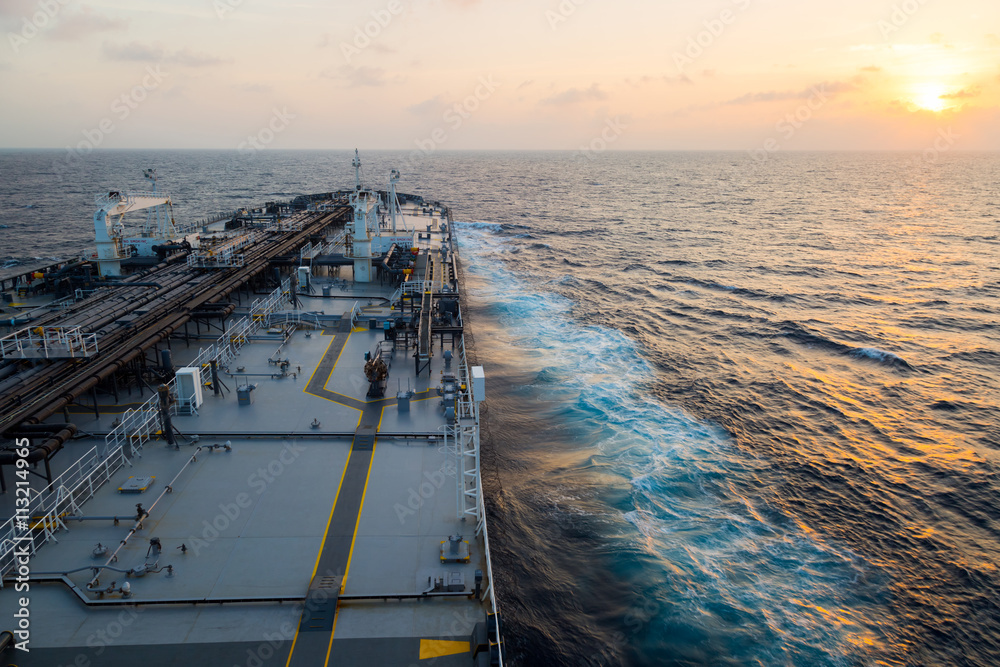 Big grey oil tanker underway in the open sea. Stock Photo | Adobe Stock